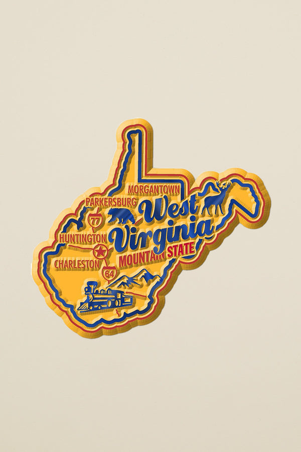 west virginia mountain state magnet - Kin Ship Goods